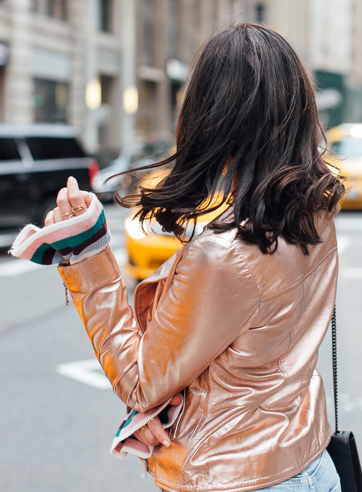 Adding Shine in Metallic Jackets for Fall - Sydne Style