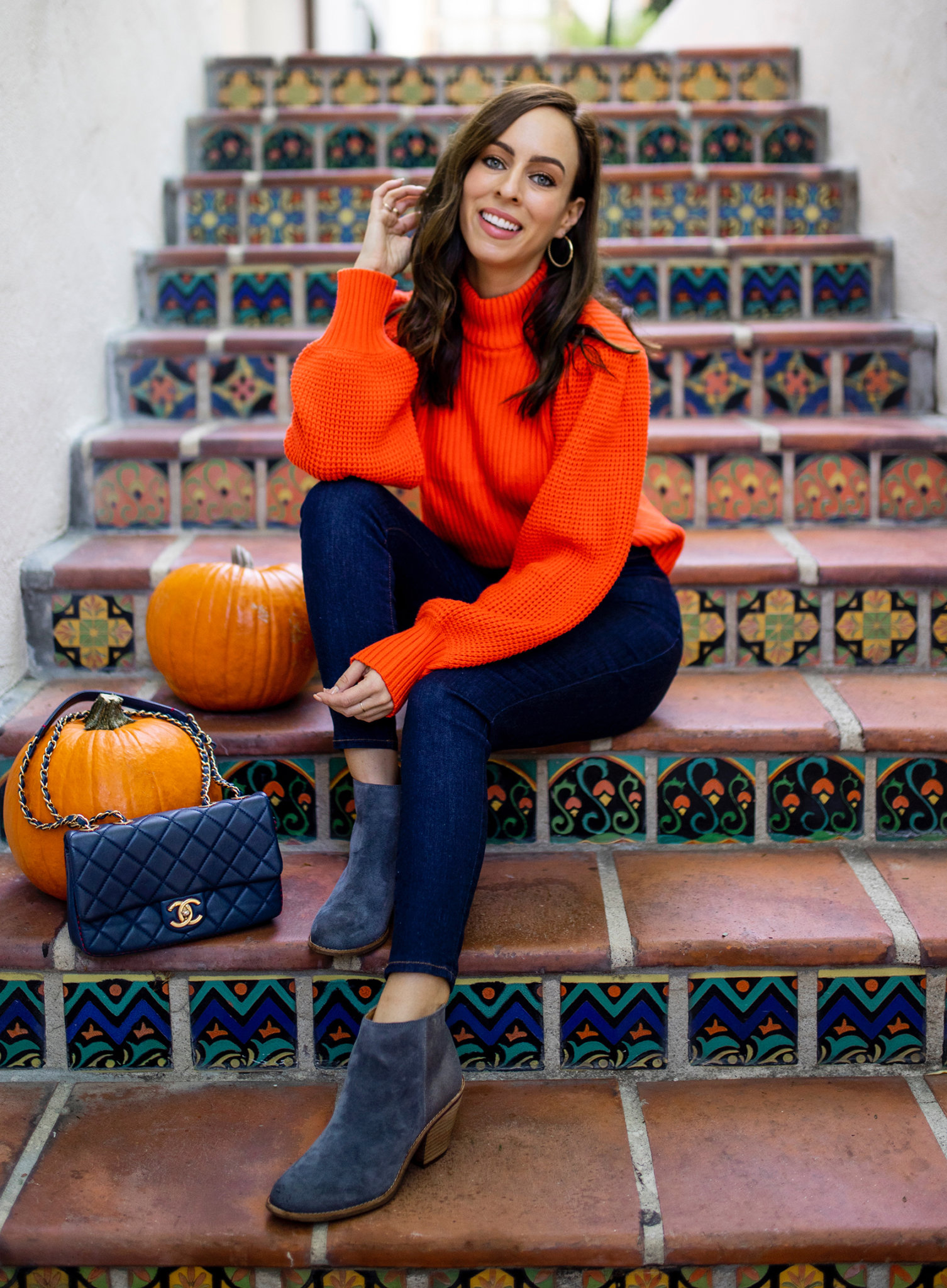 Two Ways to Wear an Orange Sweater This Fall - Sydne Style
