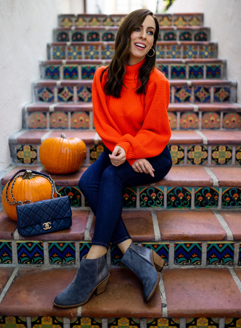 Two Ways to Wear an Orange Sweater This Fall - Sydne Style