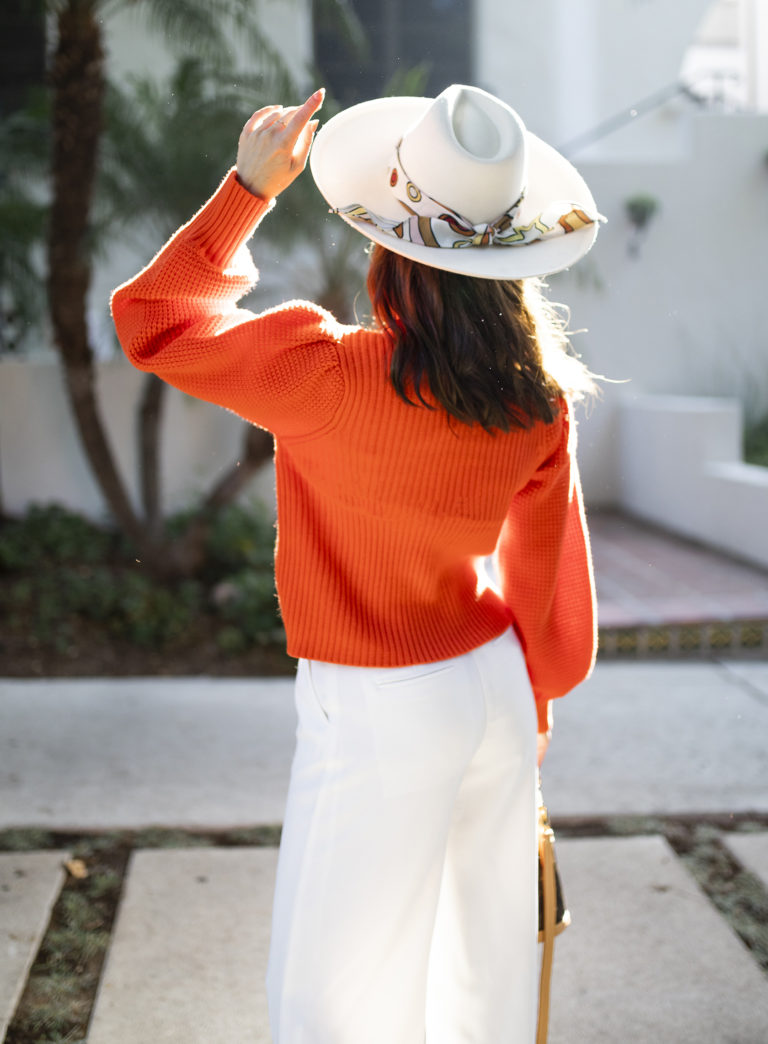 Two Ways to Wear an Orange Sweater This Fall - Sydne Style