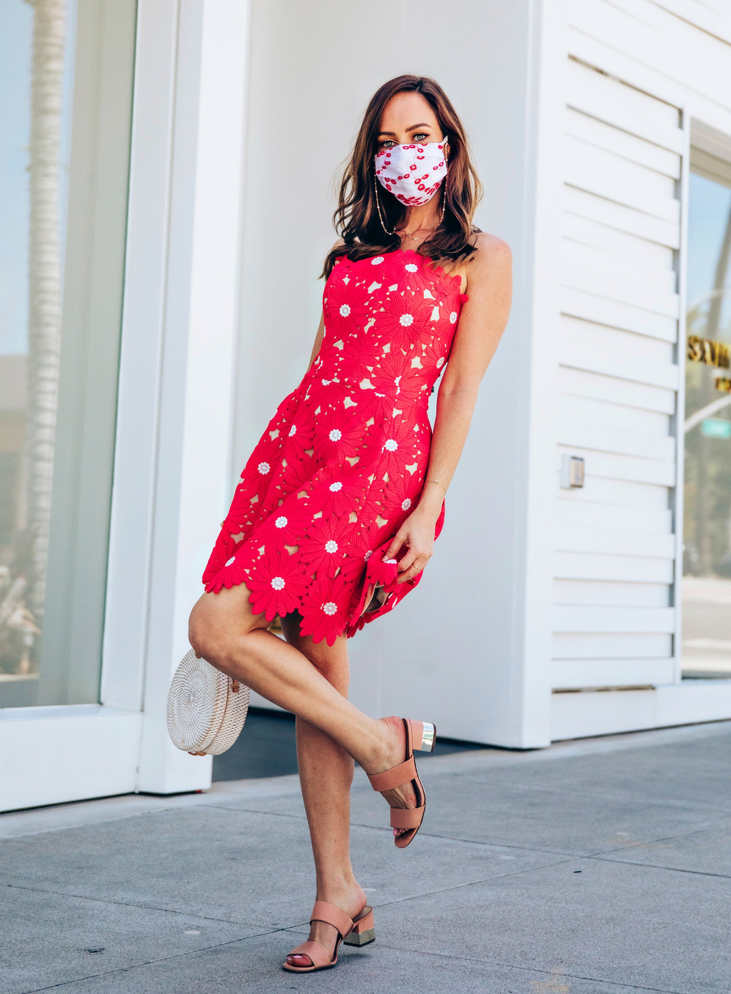 This Floral Eyelet Face Mask Makes It Feel Like You’re Wearing Red ...