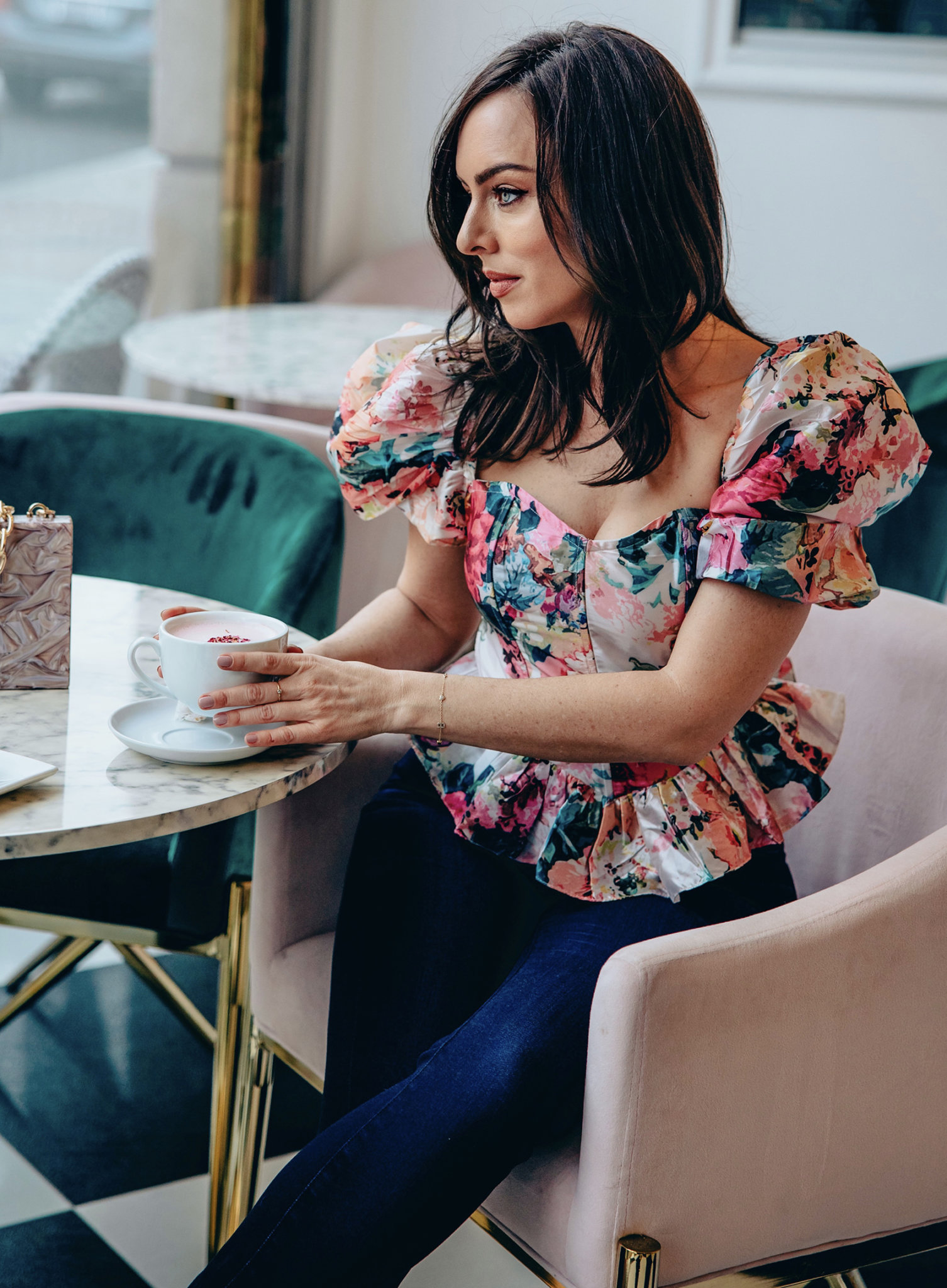 Sydne Style Wears Puff Sleeve Corset Top For Bridgerton Inspired Outfit With Regency Core