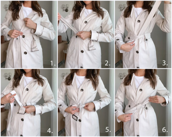 How to Tie a Trench Coat Belt in Front - Sydne Style
