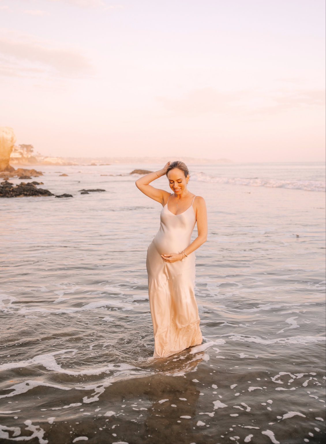 Beach Maternity Shoot at Sunset in Malibu - Sydne Style