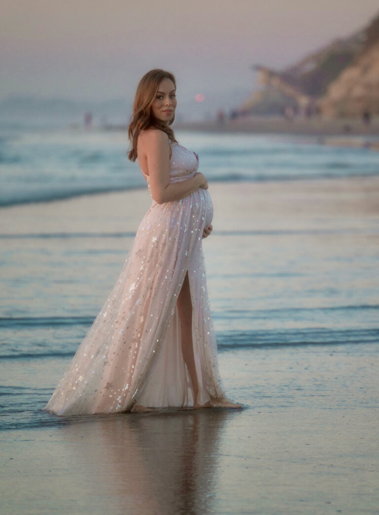 San Diego Beach Maternity Shoot at Sunset - Sydne Style