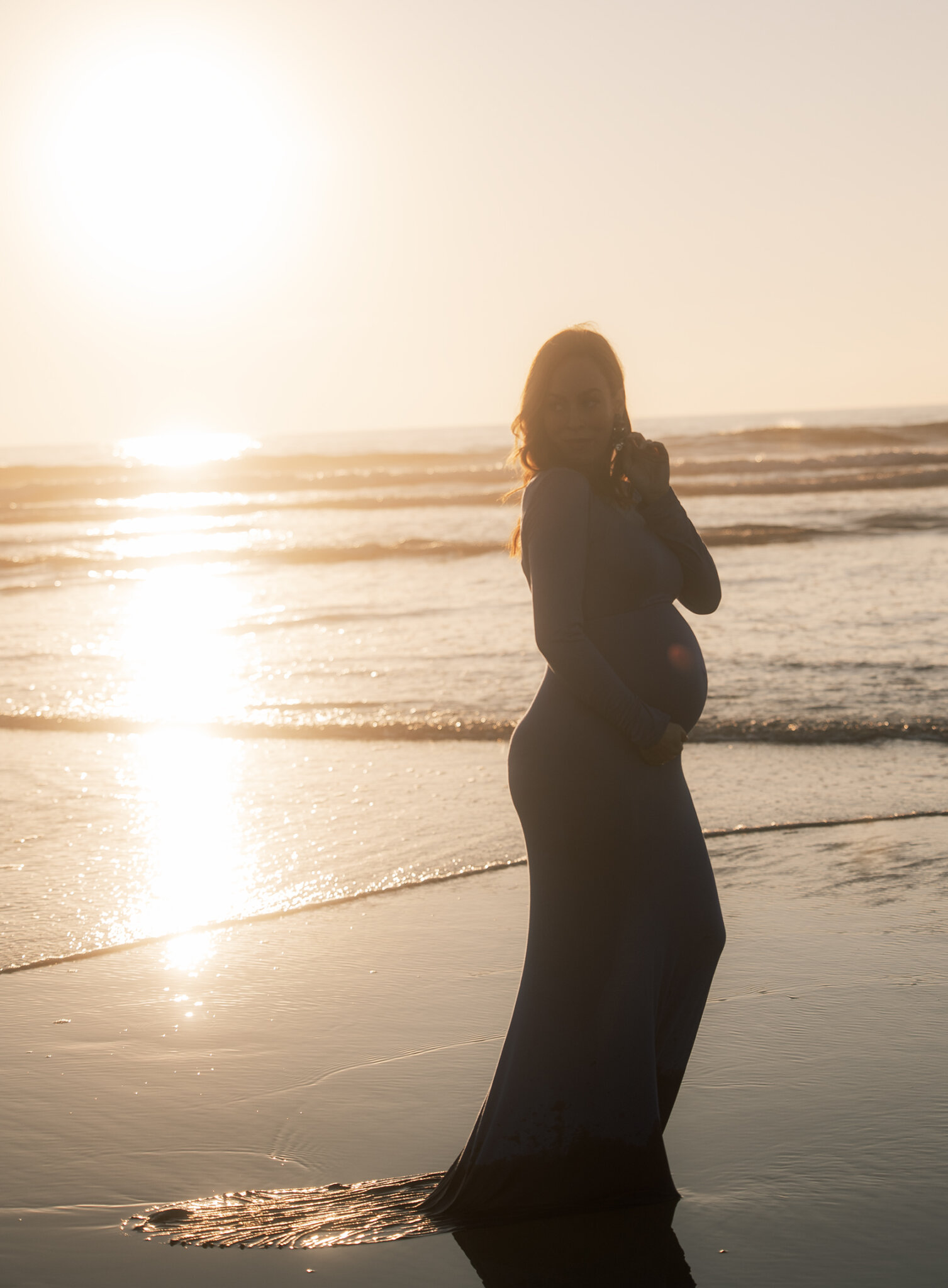San Diego Beach Maternity Shoot at Sunset - Sydne Style