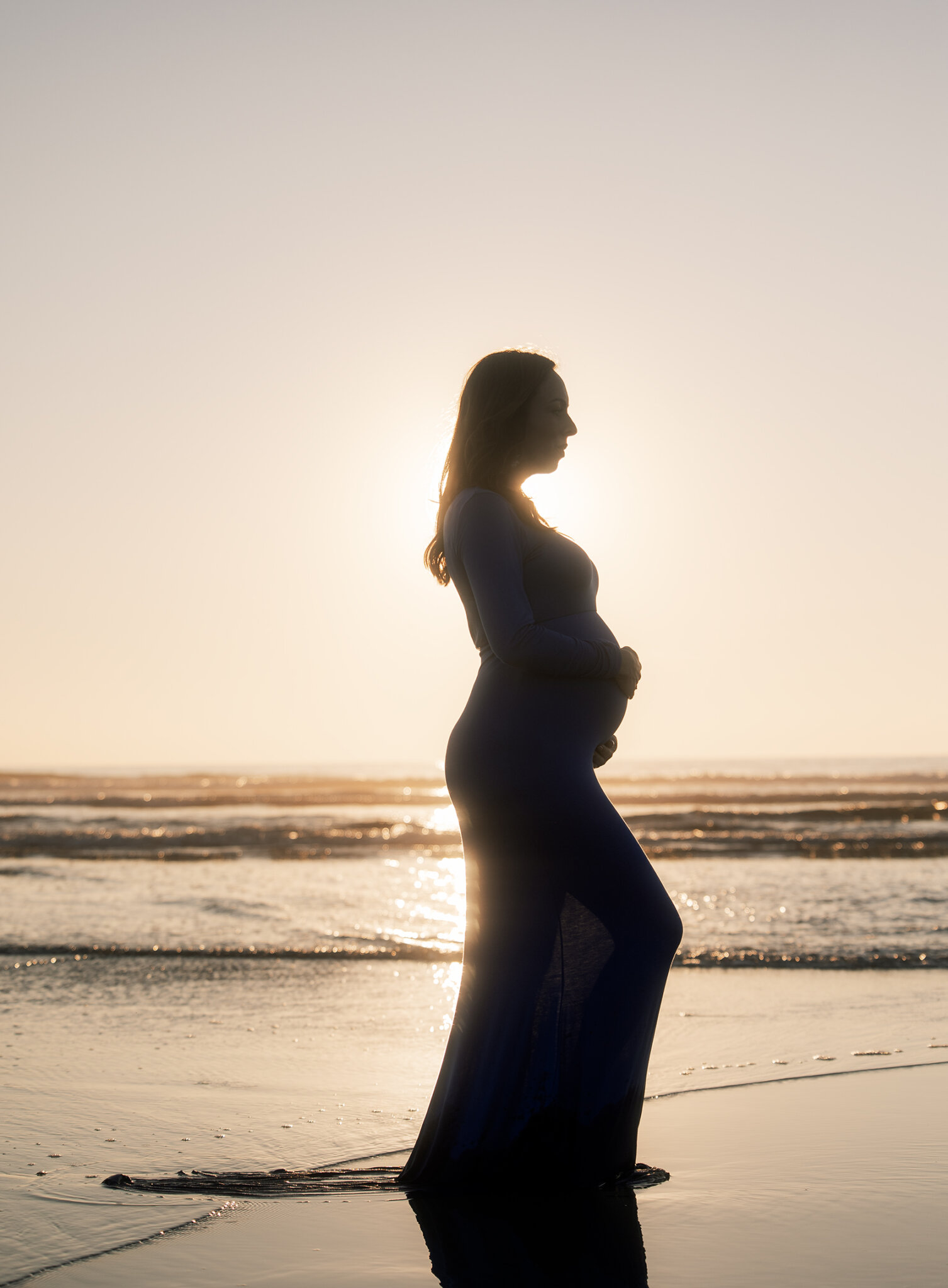 San Diego Beach Maternity Shoot at Sunset - Sydne Style