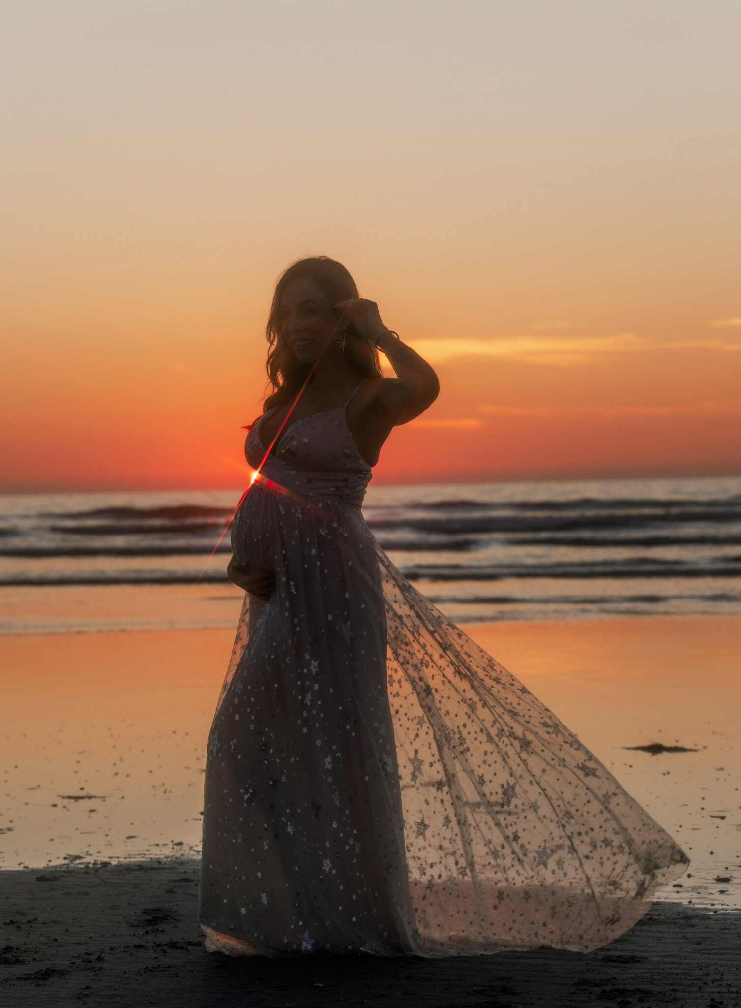 San Diego Beach Maternity Shoot at Sunset - Sydne Style