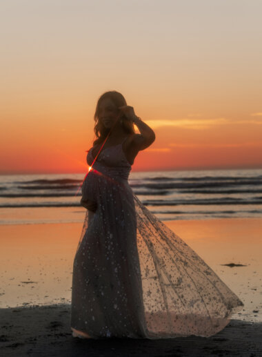 San Diego Beach Maternity Shoot at Sunset - Sydne Style